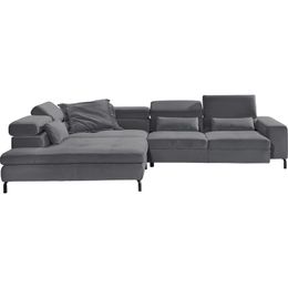 Gallery M BRANDED BY MUSTERRING Ecksofa »Felicia Due L-Form« Wahlweise mit Sitzvorzug, inkl. Kopfteilverstellung, Sitzhöhe 43 cm grau