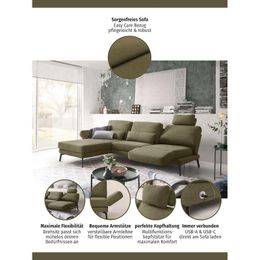 3C CANDY Ecksofa »Kairo modernes Multifunktions-Sofa, bequem, L-Form« inklusive Drehsitz, Armlehnen- und Rückenverstellung sage