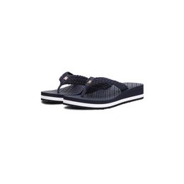 Tommy Hilfiger Dianette »TH CROCHET MID BEACH SANDAL«, Keilabsatz, Plateau, Zehentrenner, Sommerschuh mit Label dunkelblau 37 37 Zehentrenner mit...