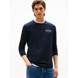 Tommy Hilfiger Longsleeve &raquo;HILFIGER STACK LS TEE&laquo; Kontrastfarbener Print auf der Brust Desert Sky XXL XXL Langarmshirt von Tommy Hilfiger