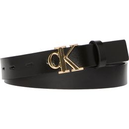 Calvin Klein Jeans Ledergürtel »Monogram Plaque Buckle 25MM« Black