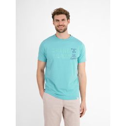 Lerros T-Shirt »Unifarbenes T-Shirt mit Print« COASTAL BLUE L L Normale Passform