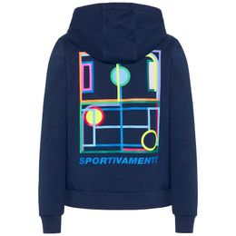 Lotto Kapuzensweatshirt PEACOAT S (36) S (36) Lotto Damen Hoodie mit coolem Tennisplatzprint