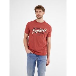 Lerros T-Shirt »Herren Jersey T-Shirt mit Brustprint« EARTH RED XXL XXL MODERN FIT (schmale Passform)