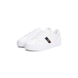 Tommy Hilfiger Plateausneaker »VULC WEBBING SNEAKER«, Freizeitschuh, Halbschuh, Schnürschuh mit TH-Logo-Schmuckelement weiß 41 41 Schnürschuh mit...