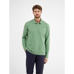 Lerros Langarmshirt &raquo;Herren Langarmpolo in Waffel-Piqu&eacute;&laquo; SAGE GREEN S S Moderne, normale Passform
