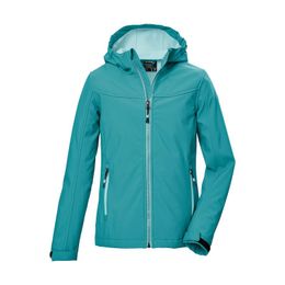 Killtec Softshelljacke &raquo;KOW 349 GRLS SFTSHLL JCKT&laquo; Wasserdichte M&auml;dchen-Softshelljacke mit Kapuze, atmungsaktiv, warm mint 128 128 M&auml;dchen...