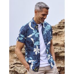 Lerros Kurzarmhemd &raquo;Sommerhemd in Hawaiian-Style&laquo; CRISPY BLUE XL - Normalgr&ouml;&szlig;en Normalgr&ouml;&szlig;en XL REGULAR FIT (normale Passform)