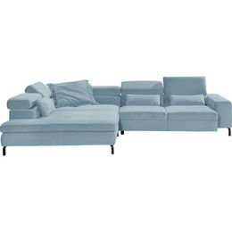 Gallery M BRANDED BY MUSTERRING Ecksofa »Felicia Due L-Form« Wahlweise mit Sitzvorzug, inkl. Kopfteilverstellung, Sitzhöhe 43 cm hellblau