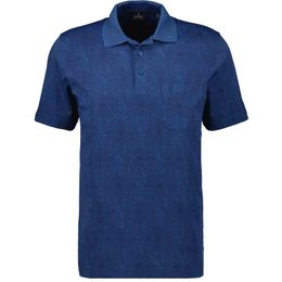 Ragman Poloshirt Blau-Melange-765 3XL 3XL Floralprint