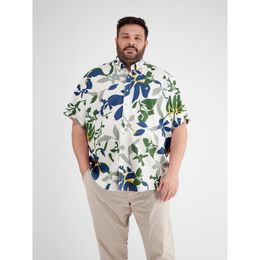 Lerros Kurzarmhemd &raquo;Sommerliches Baumwoll-Leinenhemd in &Uuml;bergr&ouml;&szlig;en&laquo; WHITE 4XL - extraweit extraweit 4XL Grafischer Blumenprint im Hawaiian-Look