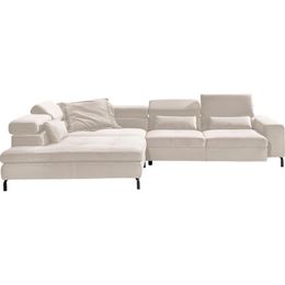 Gallery M BRANDED BY MUSTERRING Ecksofa »Felicia Due L-Form« Wahlweise mit Sitzvorzug, inkl. Kopfteilverstellung, Sitzhöhe 43 cm beige