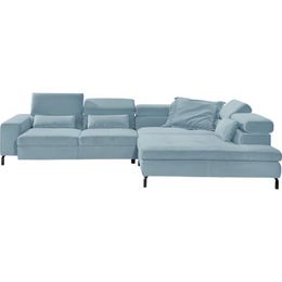 Gallery M BRANDED BY MUSTERRING Ecksofa »Felicia Due L-Form« Wahlweise mit Sitzvorzug, inkl. Kopfteilverstellung, Sitzhöhe 43 cm hellblau