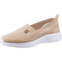 Damen Slipper mit Stretch-Einsatz beige, Gr&ouml;&szlig;e 39