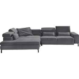 Gallery M BRANDED BY MUSTERRING Ecksofa »Felicia Due L-Form« Wahlweise mit Sitzvorzug, inkl. Kopfteilverstellung, Sitzhöhe 43 cm grau