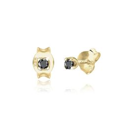 Elli DIAMONDS Paar Ohrstecker &raquo;Ohrstecker Diamant Schwarz Brilliant (0.03 ct) 375 Gelbgold&laquo; Schwarz onesize Ohrringe f&uuml;r Damen mit schwarzen Diamanten