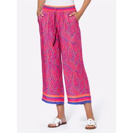 Webhose Heine, Damen, Gr. 36, Normalgr&ouml;&szlig;en, pink (royalblau, pink, bedruckt), 100% Modal, bedruckt, gemustert, mehrfarbig, 7/8-L&auml;nge, Hosen