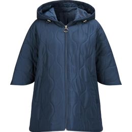 Damen Steppjacke in Poncho-Form dunkelblau, Gr&ouml;&szlig;e 38-42