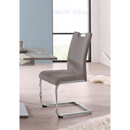 Freischwinger Home Affaire, braun (cappuccino, silberfarben), B:42cm H:56cm T:98cm, Holzwerkstoff, Stühle