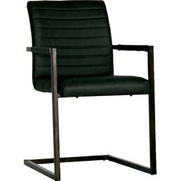 Esszimmerstuhl Woood "BASS", grau (anthrazit, schwarz), B:54cm H:87cm T:62cm, Stühle, Freischwinger, Breite 54 cm