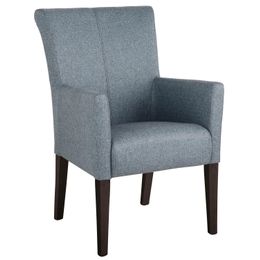 Esszimmerstuhl Home Affaire "King", blau (petrol, buche wenge), B:60cm H:92cm T:65cm, 100% Polyester, Stühle, Polsterstuhl, Armlehnstuhl, Gestell Massivholz