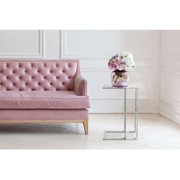 Beistelltisch Kayoom "Sten 125, Minimalistischer Stil, Gefertigt aus 100 % Edelstahl", silber, B:40cm H:60cm T:30cm, 100% Edelstahl, Tische, Minimalistischer Beistellisch in C-Form aus Edelstahl