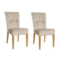 4-Fußstuhl Home Affaire "Henry", beige (amour 5504, eiche natur), B:46cm H:93cm T:64cm, Polyester, Stühle, Sitz und Rücken gepolstert