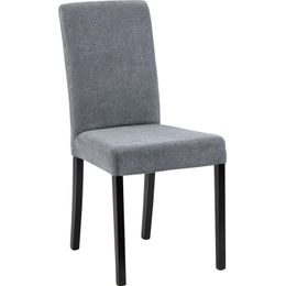 4-Fußstuhl MASSIVLINE & MORE "Martina 100", blau (mercury 121 blaugrau, buche mit holzwerkstoff schwarz), B:56cm H:91cm T:56cm, Massivholz, Polyester, Stühle, Gestell aus Massivholz Buche schwarz matt lackiert