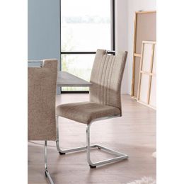 Freischwinger Home Affaire, braun (cappuccino, silberfarben), B:42cm H:56cm T:98cm, Stühle