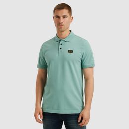 PME-Legend Poloshirt PME LEGEND, Herren, Gr. L, blau (cameo blau), Web, Obermaterial: 95% Baumwolle, 5% Elasthan, unifarben, normal hüftbedeckend, Rundhals, Shirts, mit Logostickerei
