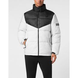 Daunenjacke Plein Sport "Daunenjacke", Herren, Gr. 4XL, schwarz-weiß (0201, schwarz, weiß), Obermaterial: 100% Nylon; Futter: 100% Nylon; Füllung: 100% Polyester, Jacken