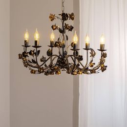 Kronleuchter Carolina, bronzefarben, 6-flammig, Eisen