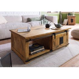 Couchtisch Mango 120x70x45 natur lackiert RAILWAY #1007