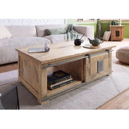 Couchtisch Mango 120x70x45 whitewash lackiert RAILWAY #3007
