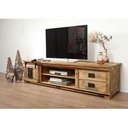 TV-Board Mango 200x55x50 natur lackiert RAILWAY #136