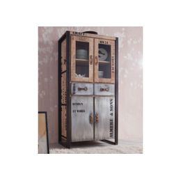 Vitrine Mango 90x50x180 natur bedruckt FACTORY #136