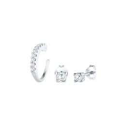 Elli Ohrringe Single Earcuff, Kristall Ohrstecker Damen Größe One Size silber