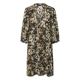 Kaffe Kleid 'Hera Amber' Damen Größe 42 beige / braun / schwarz Winterkleid