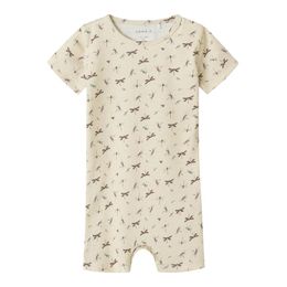 name it Strampler Größe 86 creme / dunkelbraun / mint / lila