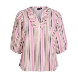 ZIZZI Bluse 'Caello' Damen Gr&ouml;&szlig;e XXXL/4XL beige / marine / grau / pink