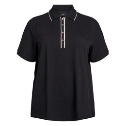 ZIZZI Poloshirt 'Casila' Damen Größe 11XL/12XL schwarz / offwhite