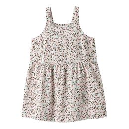name it Kleid Mädchen Größe 110 dunkelbraun / oliv / rosa / naturweiß