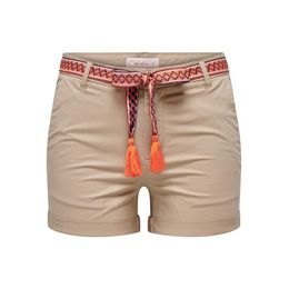 Only Shorts 'Georgia' Damen Gr&ouml;&szlig;e 44 dunkelbeige / dunkelblau / orange / koralle