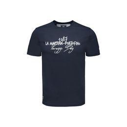 La Martina T-Shirt 'MAR309' Herren Gr&ouml;&szlig;e XXL dunkelblau / wei&szlig;