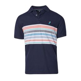 KOROSHI Poloshirt Herren Gr&ouml;&szlig;e L navy / hellblau / hellrot / wei&szlig;