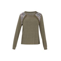 NAEMI Pullover 'Fashion Look' Damen Gr&ouml;&szlig;e M creme / oliv / schwarz / wei&szlig;