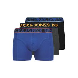 Jack & Jones JACK & JONES Boxershorts 'JACNine.Zero' Herren Größe S royalblau / gelb / schlammfarben / schwarz