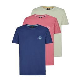 PETROL INDUSTRIES T-Shirt Herren Gr&ouml;&szlig;e L marine / mint / pink