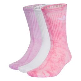adidas originals Socks 'Tie Dye Crew 3 Pairs' female Pink, White size 34-36