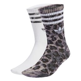 adidas originals Socks 'Leopard Crew 2 Pairs' female Grey, White size 37-39